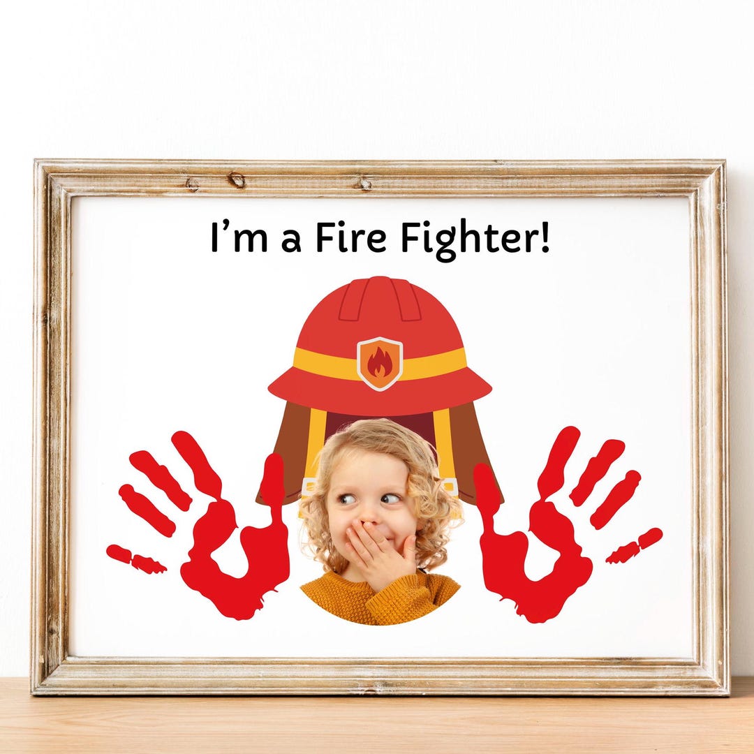 Firefighter Handprint Activity for Kids, Fire Safety Prevention Week ...