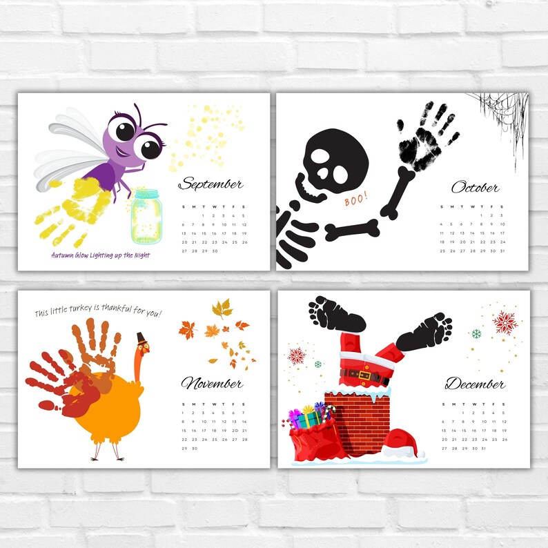 2026 Handprint & Footprint Calendar, 12 Months Memory Book, Preschool ...