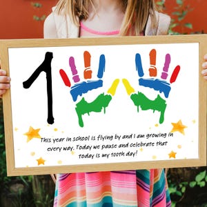 100th Day of School Handprint Art, 100 Days of Learning Craft ...