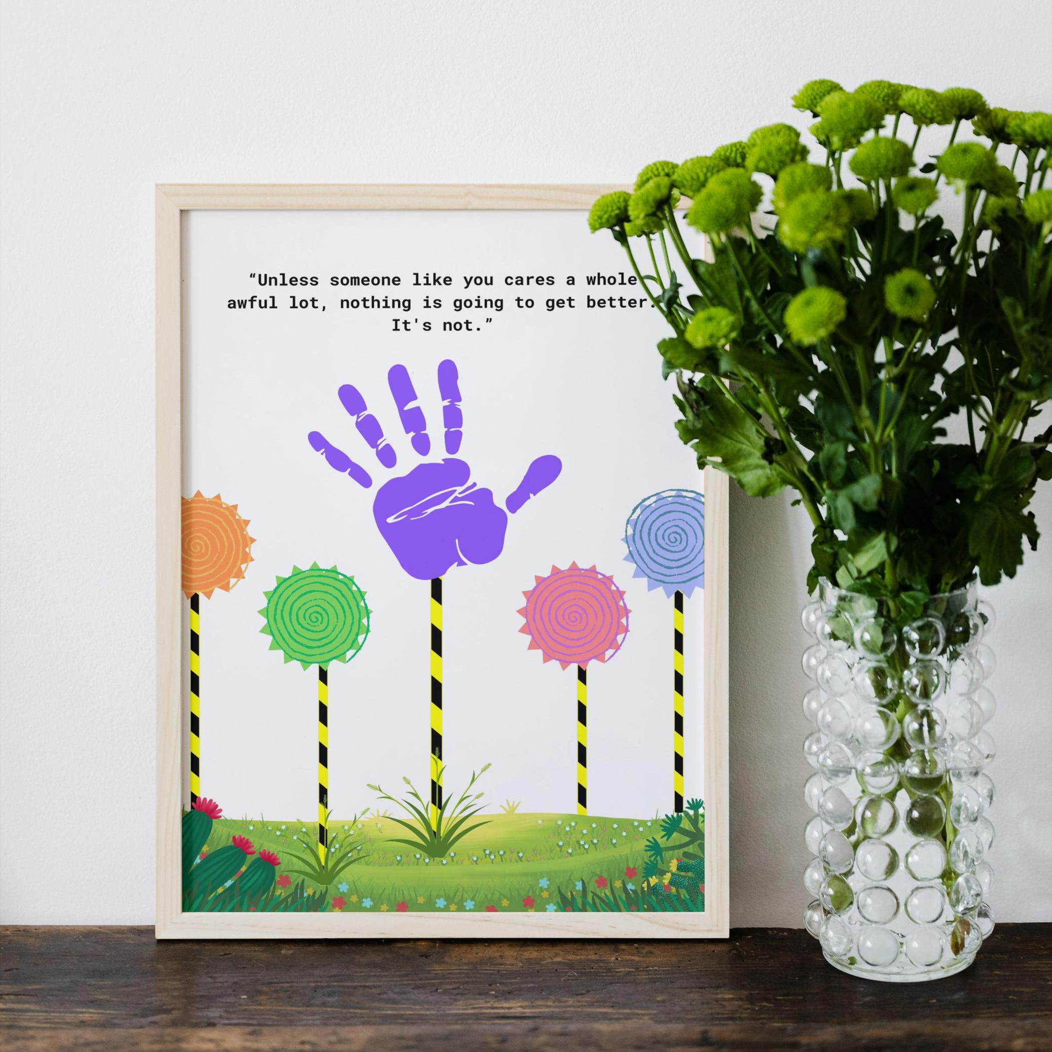 Truffula Trees Handprint Art, Dr. Seuss Week Craft, the Lorax Tree ...