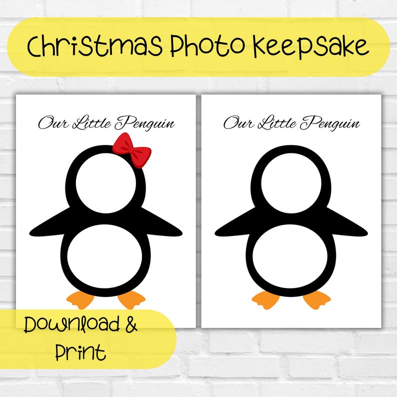 Christmas Penguin Photo Frame, DIY Christmas Ornament, Kids Holiday ...