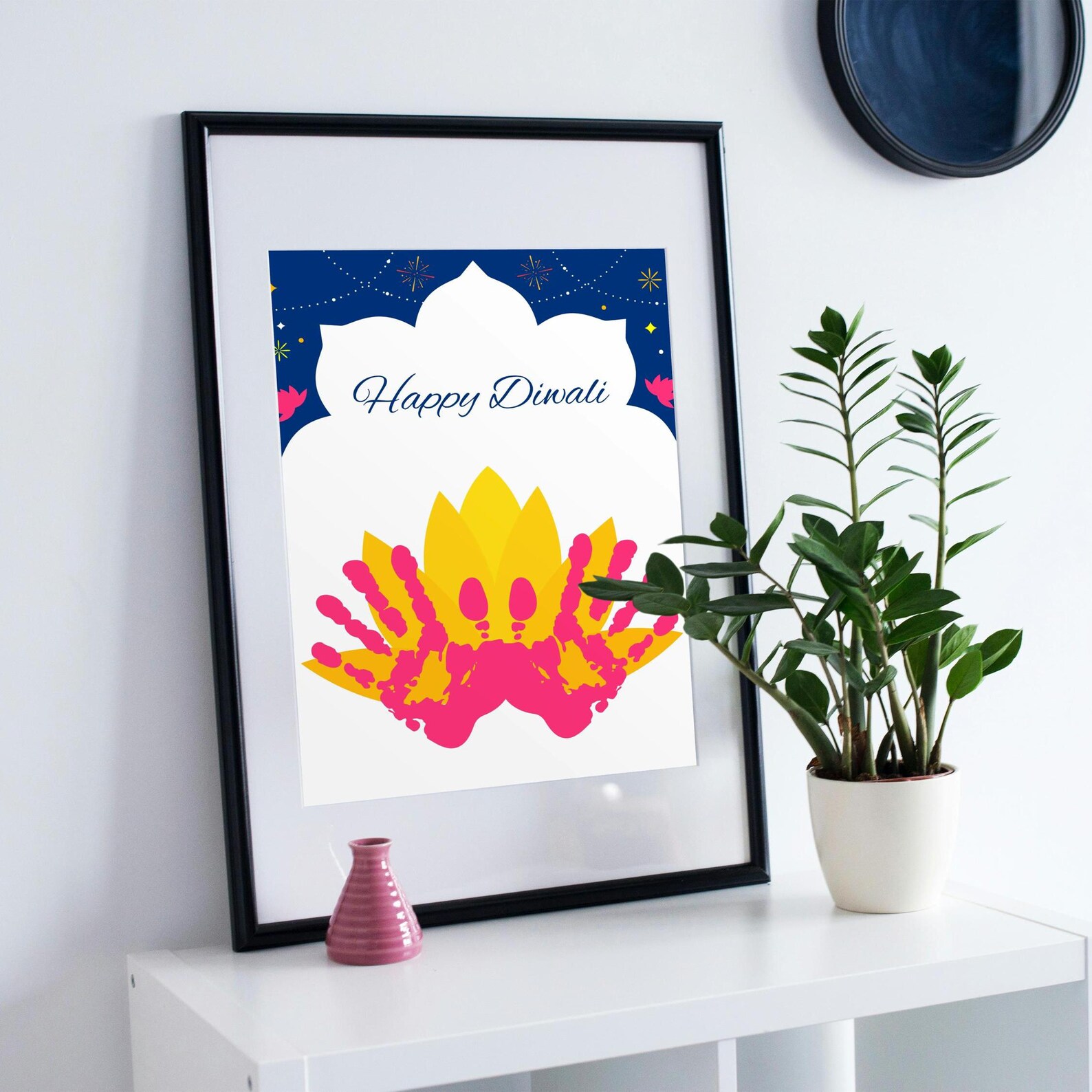 Happy Diwali Handprint Art for Kids, Printable Diwali Activity ...