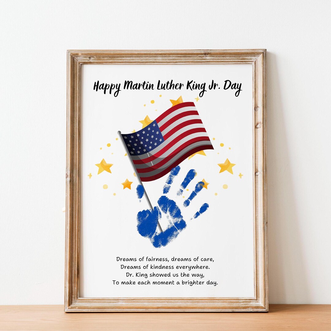 Martin Luther King Jr Art Project, USA Flag Handprint Art, Black ...