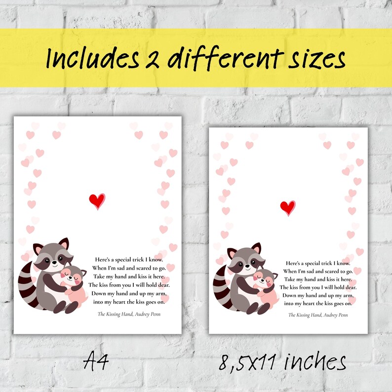 The Kissing Hand Raccoon Handprint Craft, Storybook Back to School ...