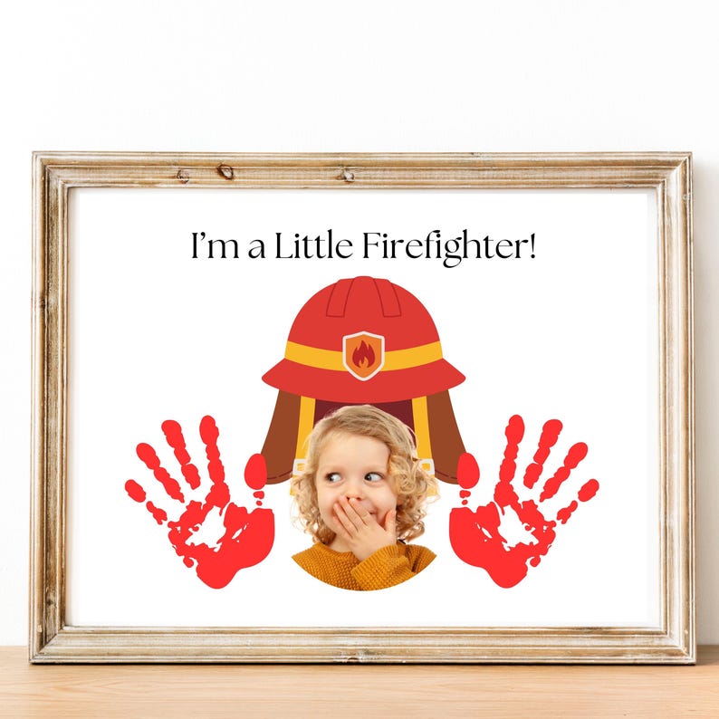 Little Firefighter Handprint Art, Fire Safety Week Craft, Community ...