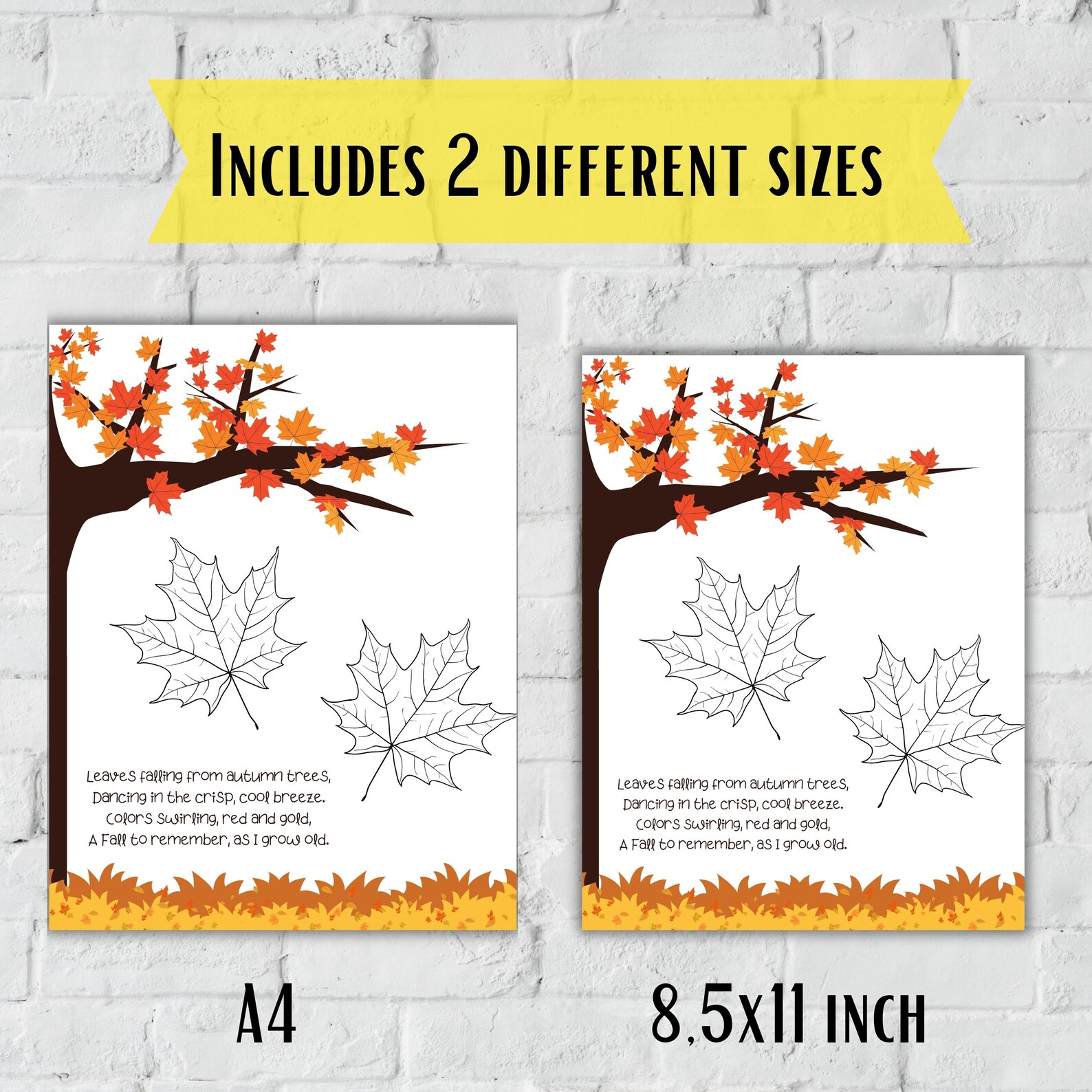 Falling Leaves Handprint Craft, Printable Autumn Activity, Fall ...