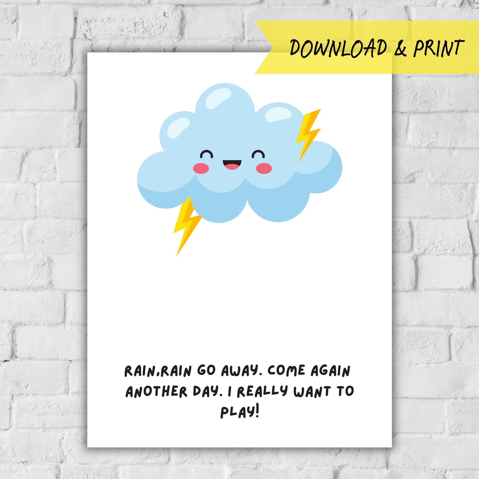 Rain, Rain Go Away, Spring Handprint Art, Weather Activity for ...
