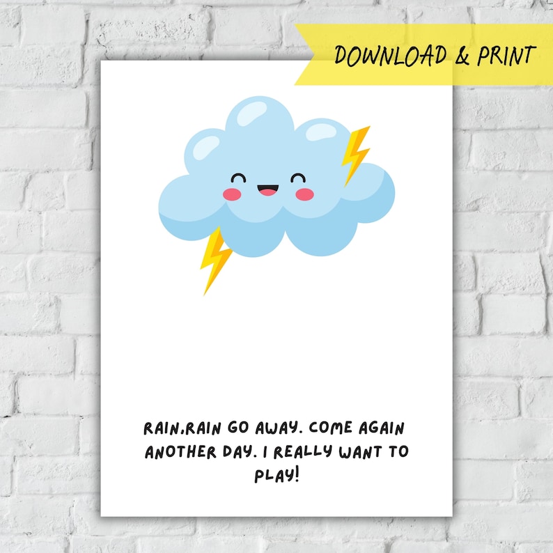Rain, Rain Go Away, Spring Handprint Art, Weather Activity for ...