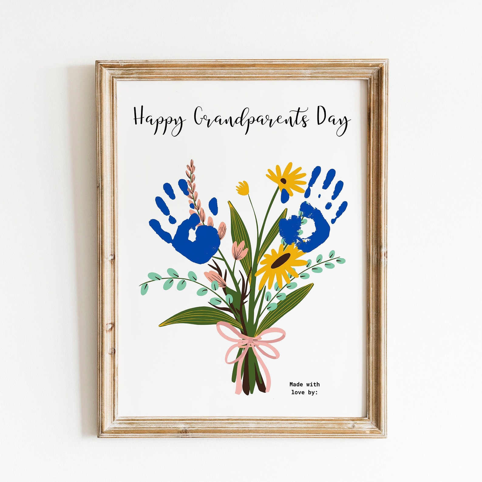 Grandparents Day Gift, Printable Handprint Activity, Happy Grandparents ...