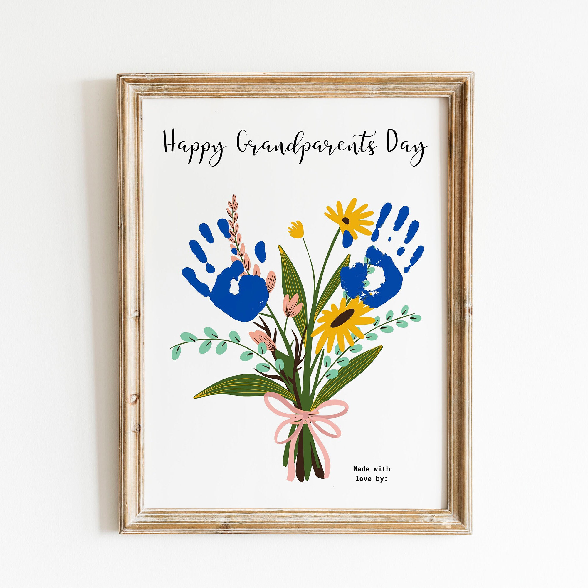 Grandparents Day Gift, Printable Handprint Activity, Happy Grandparents ...