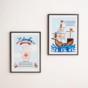 Columbus Day Handprint Craft, Printable Christopher Columbus Set, USA ...