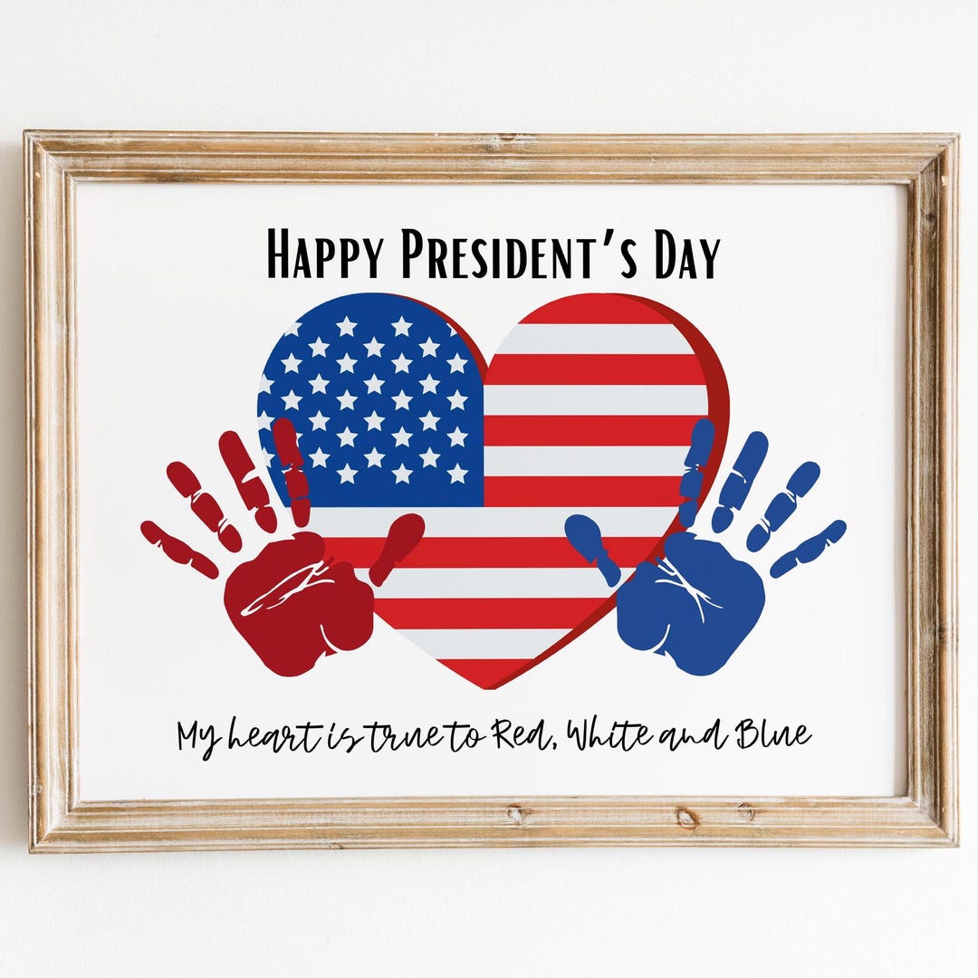 President's Day Handprint Art, Red White and Blue, USA Presidents Day ...