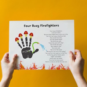 Firefighter Poem Handprint Art, Printable Fire Safety Week Craft for ...