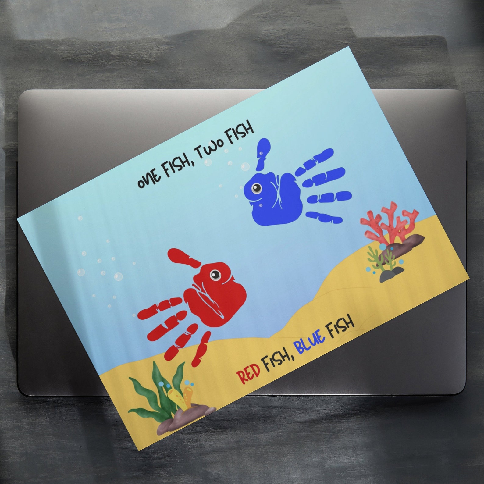 Dr. Seuss Handprint Activity, One Fish Two Fish, Red Fish Blue Fish ...