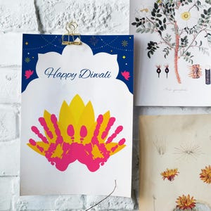 Happy Diwali Handprint Art, Printable Diwali Activity, Festival of ...