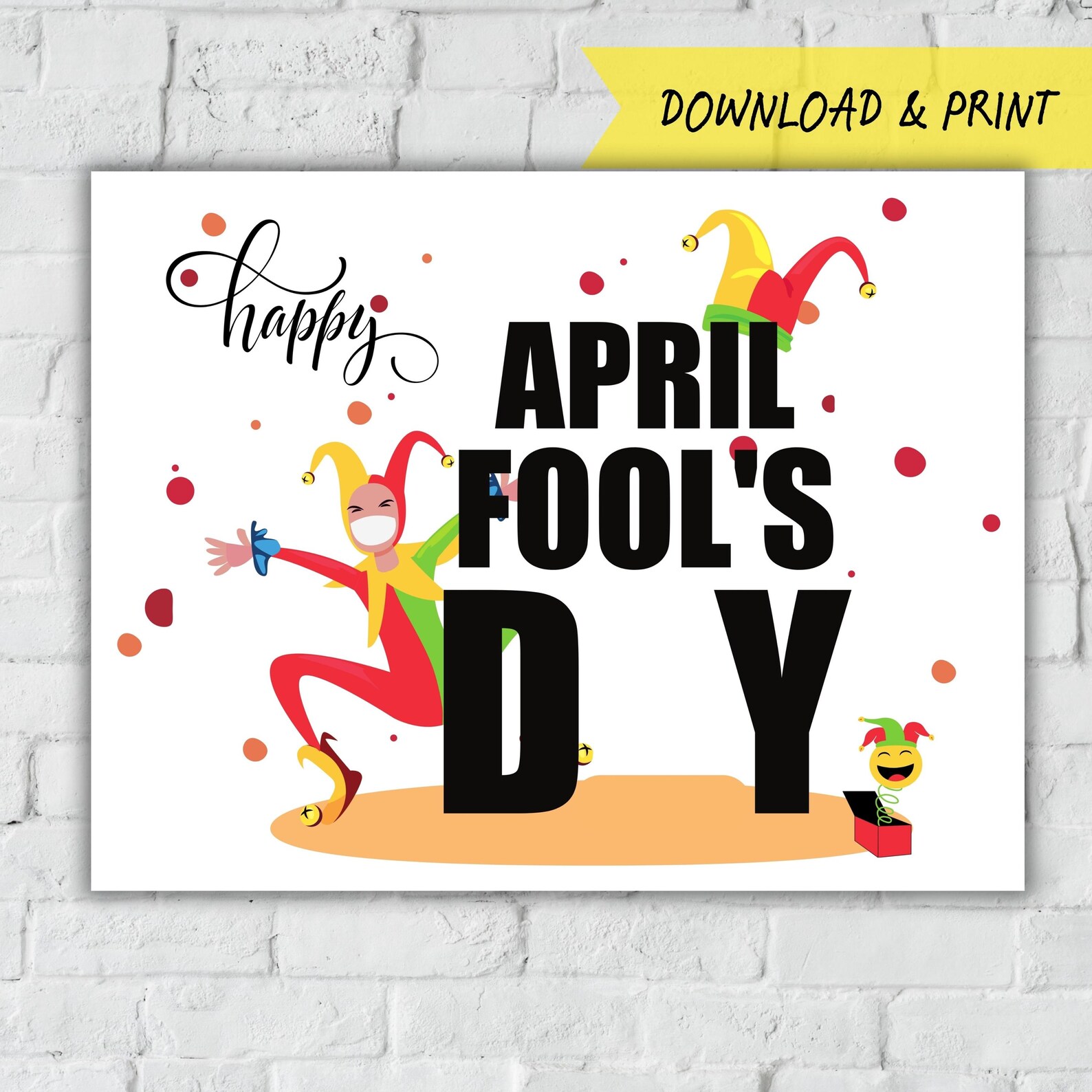April Fools Day Handprint Art, April 1st Kids Activity, Printable April ...