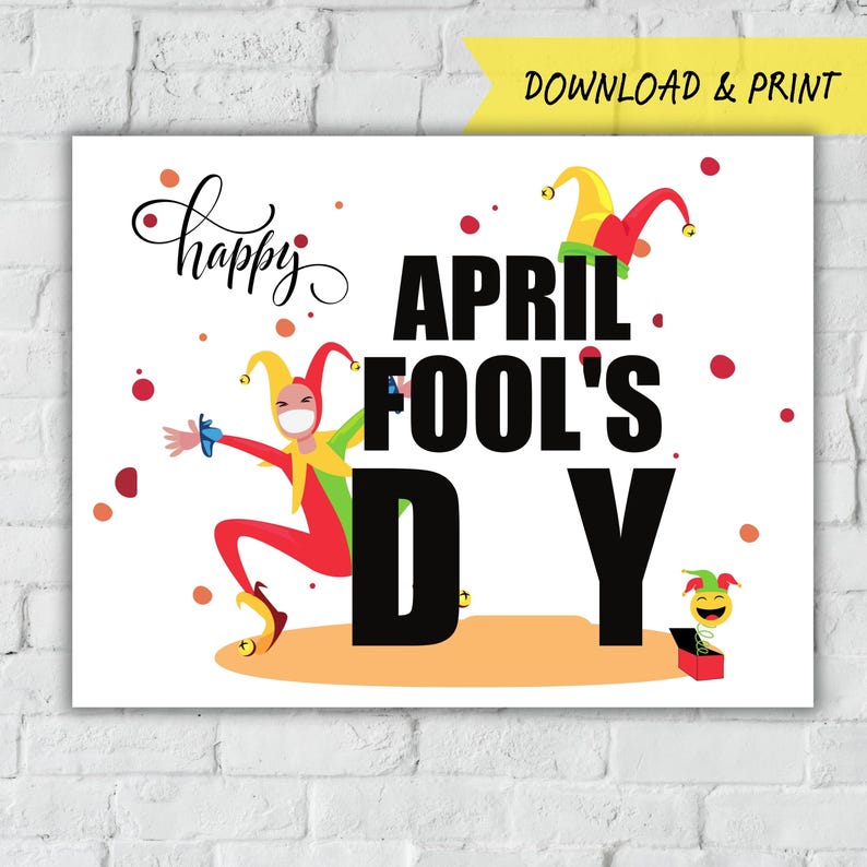 April Fools Day Handprint Art, April 1st Kids Activity, Printable April ...