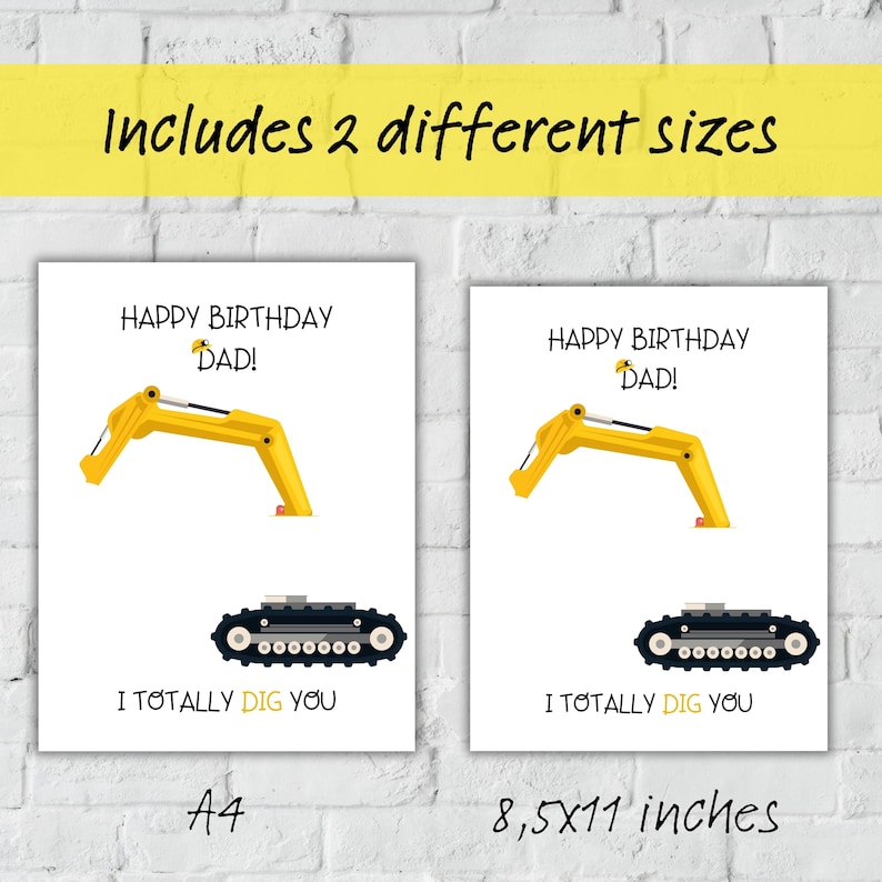 Construction Handprint Art, Birthday Gift for Dad, Printable Card From ...