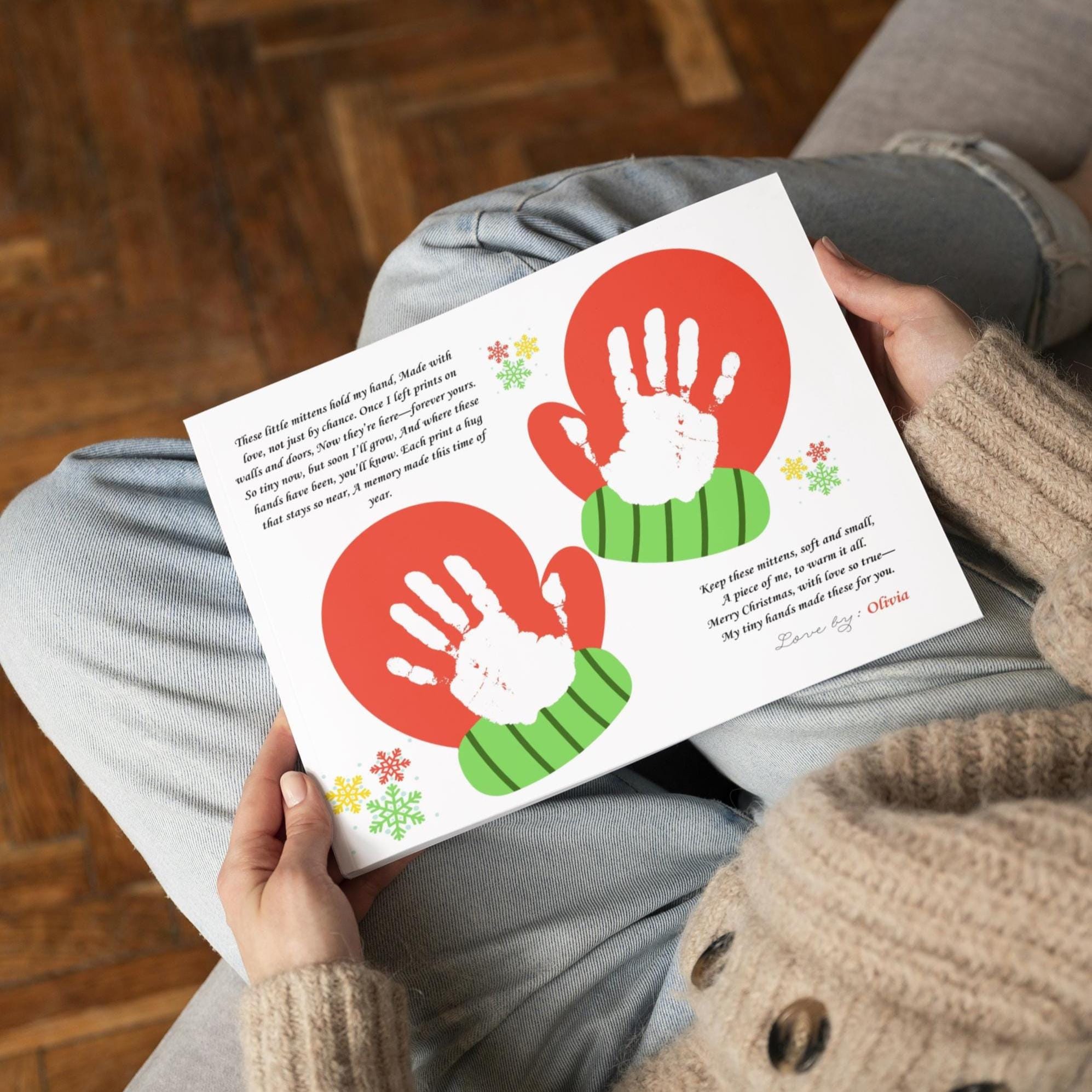 Christmas Mitten Poem Handprint Craft: Printable Winter Keepsake ...