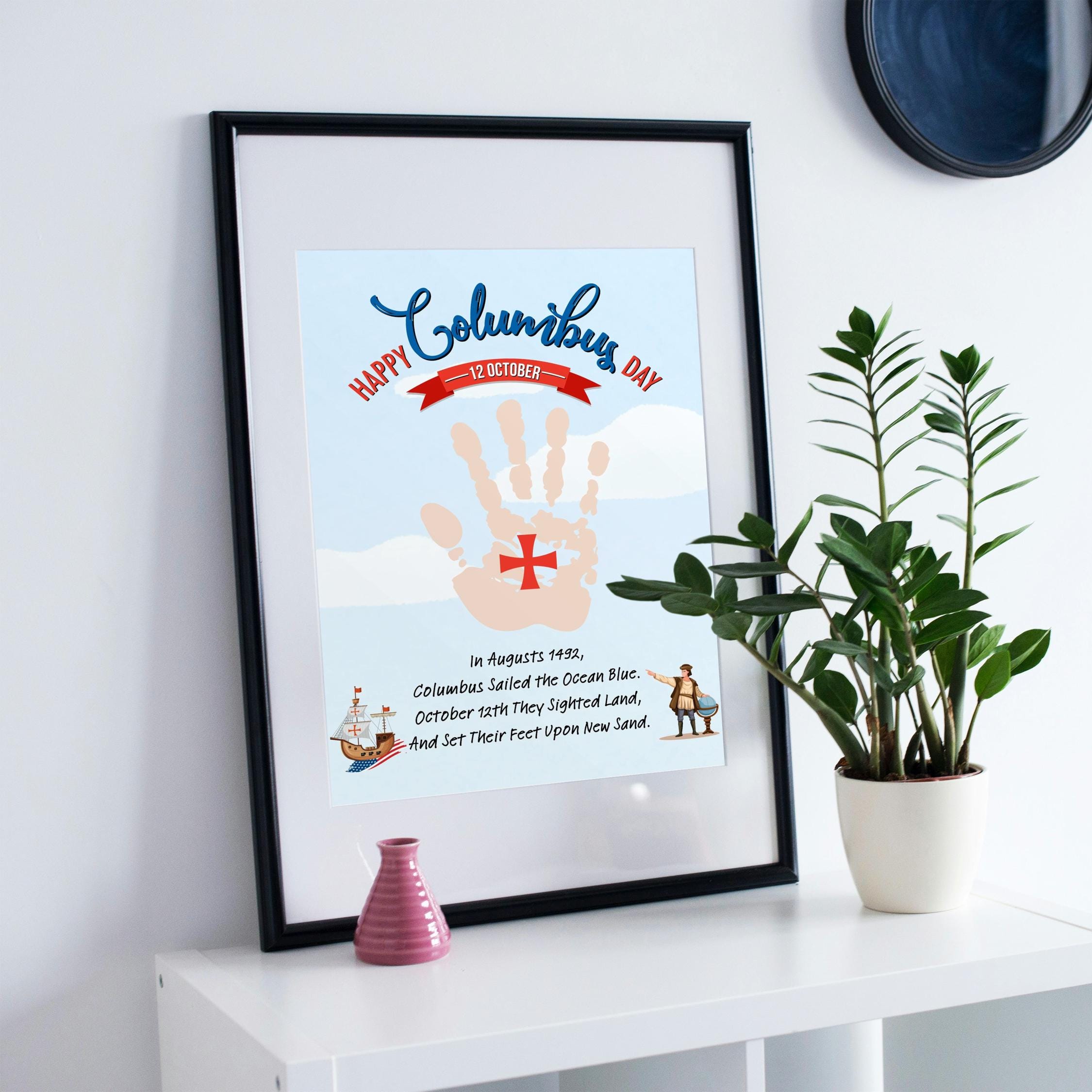 Columbus Day Handprint Set, Printable Christopher Columbus Craft, USA ...