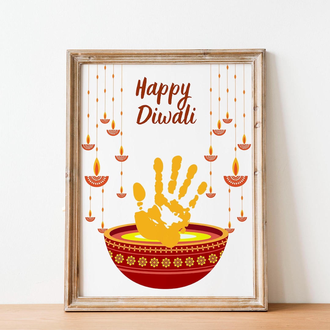 Diwali Handprint Craft for Kids, Printable Diwali Activity, Festival of ...