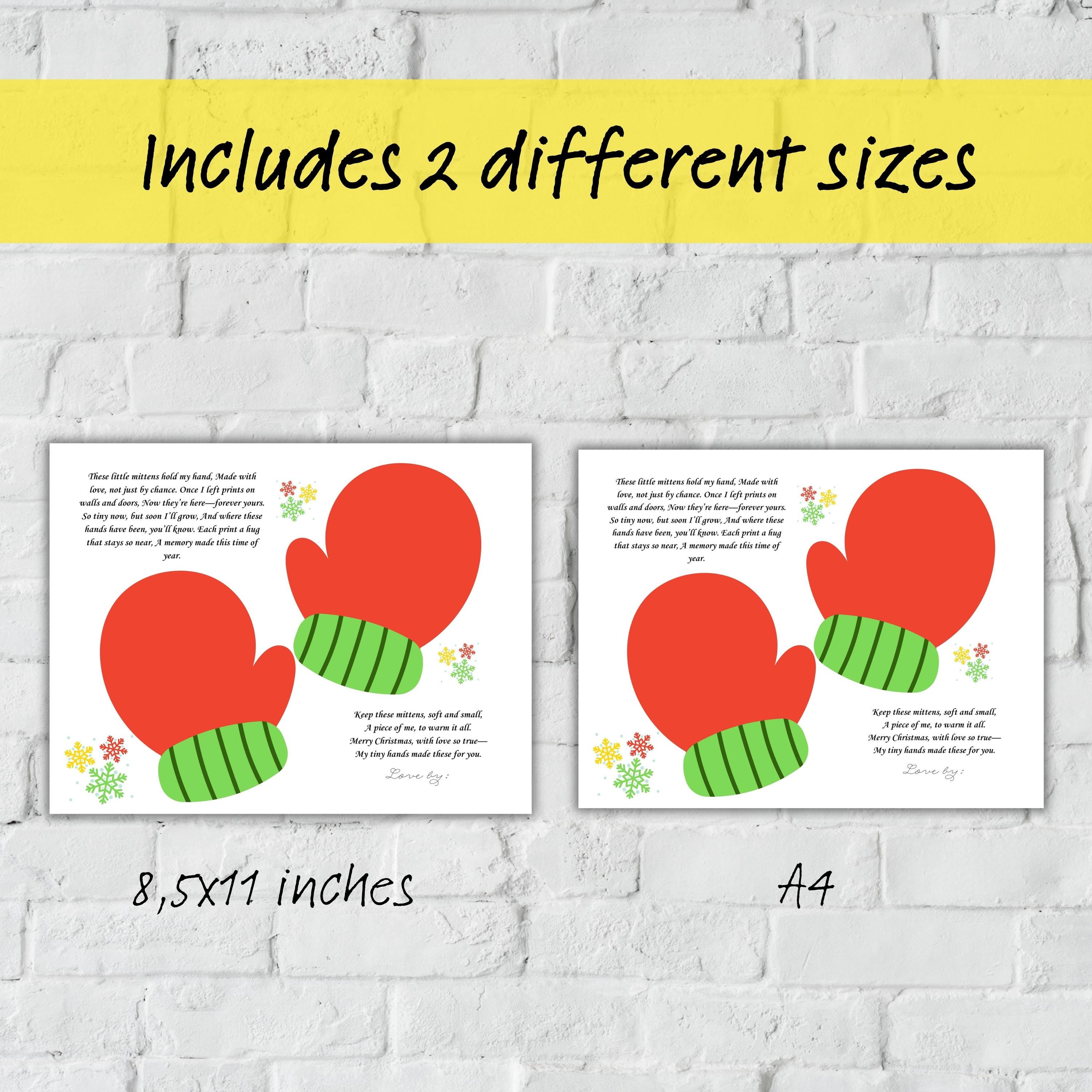 Christmas Mitten Poem Handprint Craft: Printable Winter Keepsake ...