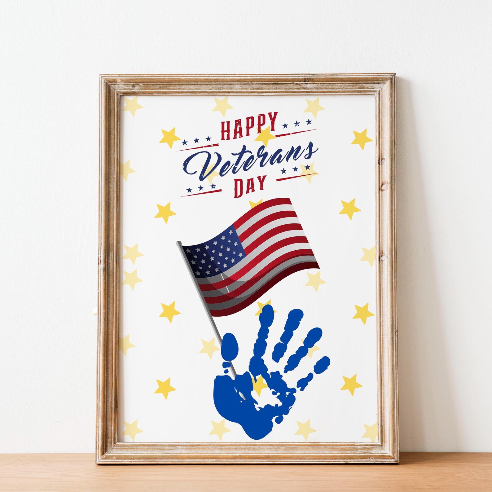 Veterans Day Handprint Craft for Kids, Printable USA Veterans Day Card ...