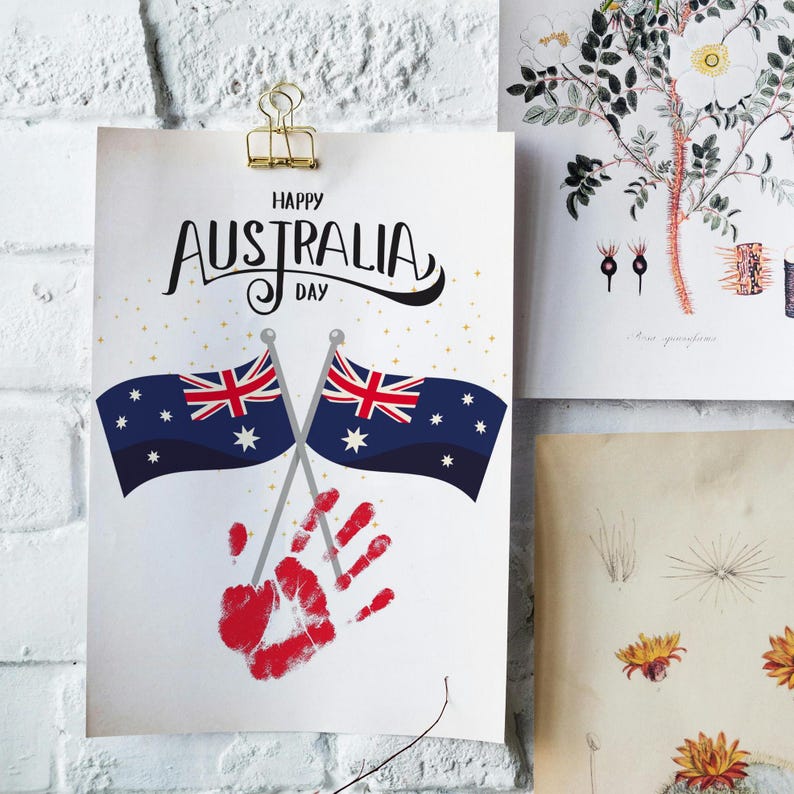 Happy Australia Day Handprint Art, Printable Aussie Day Celebration ...