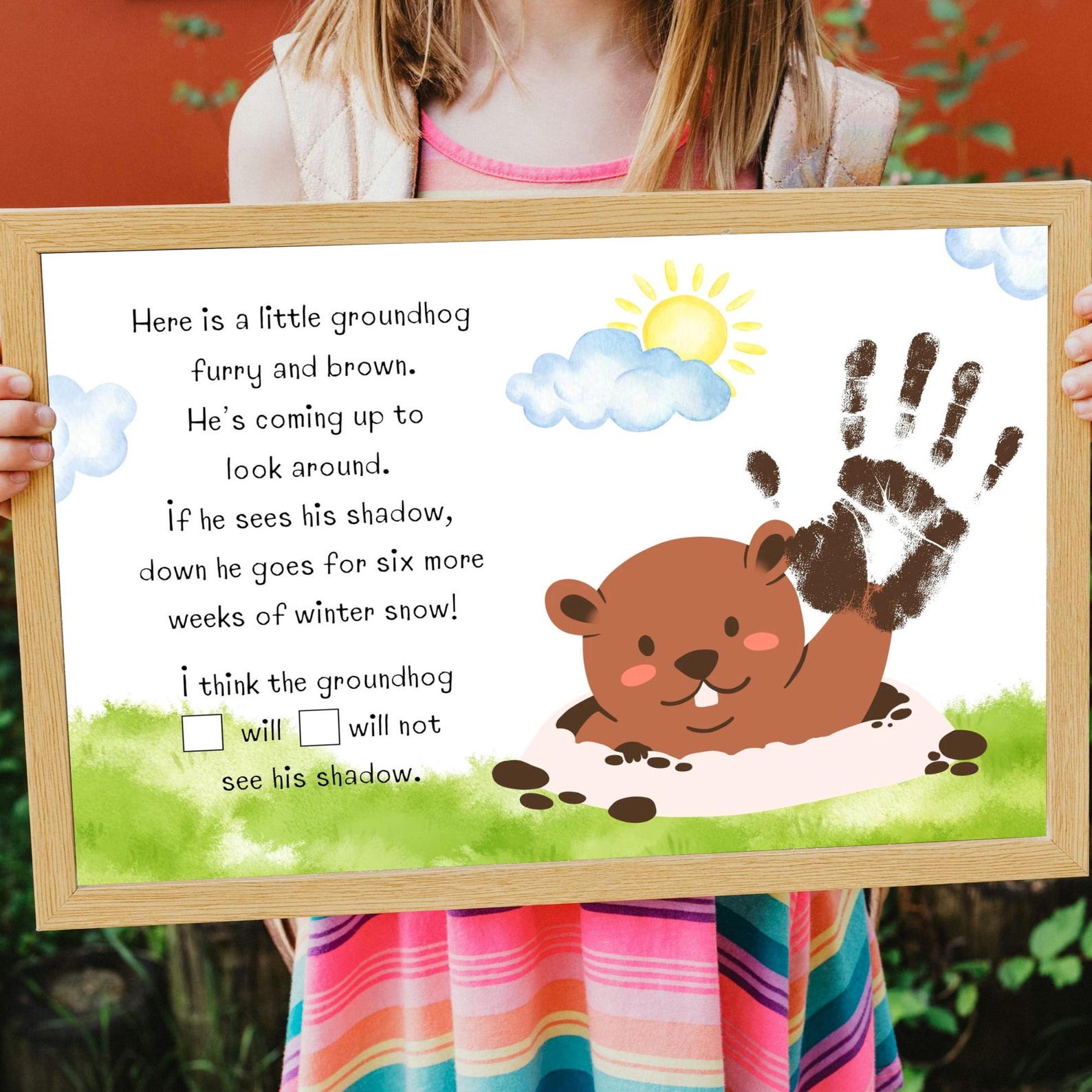 Groundhog Day Handprint Art, Punxsutawney Phil Craft, February 2nd ...