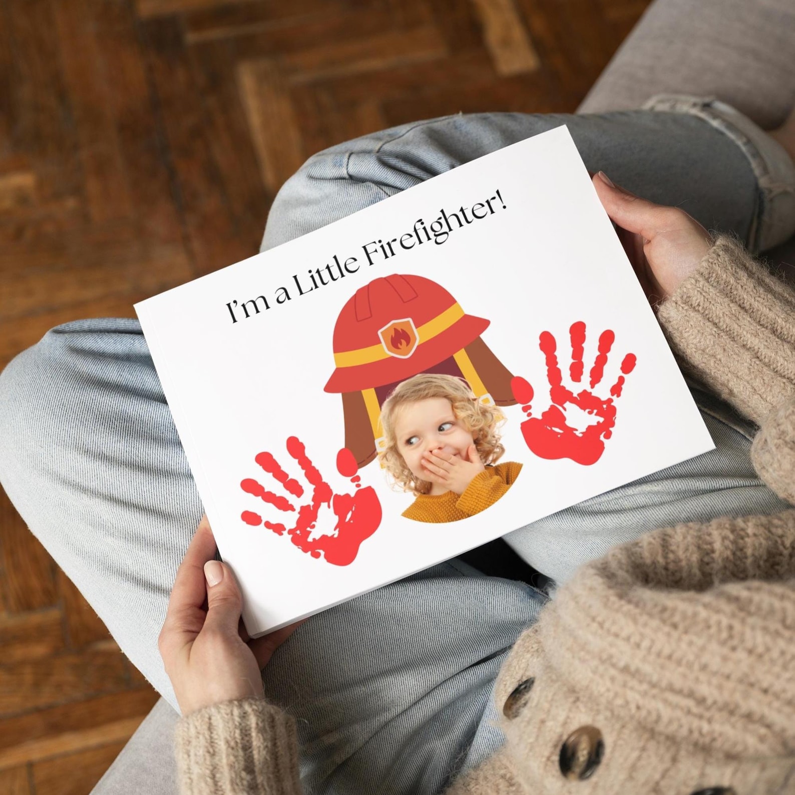 Little Firefighter Handprint Art, Fire Safety Week Craft, Community ...