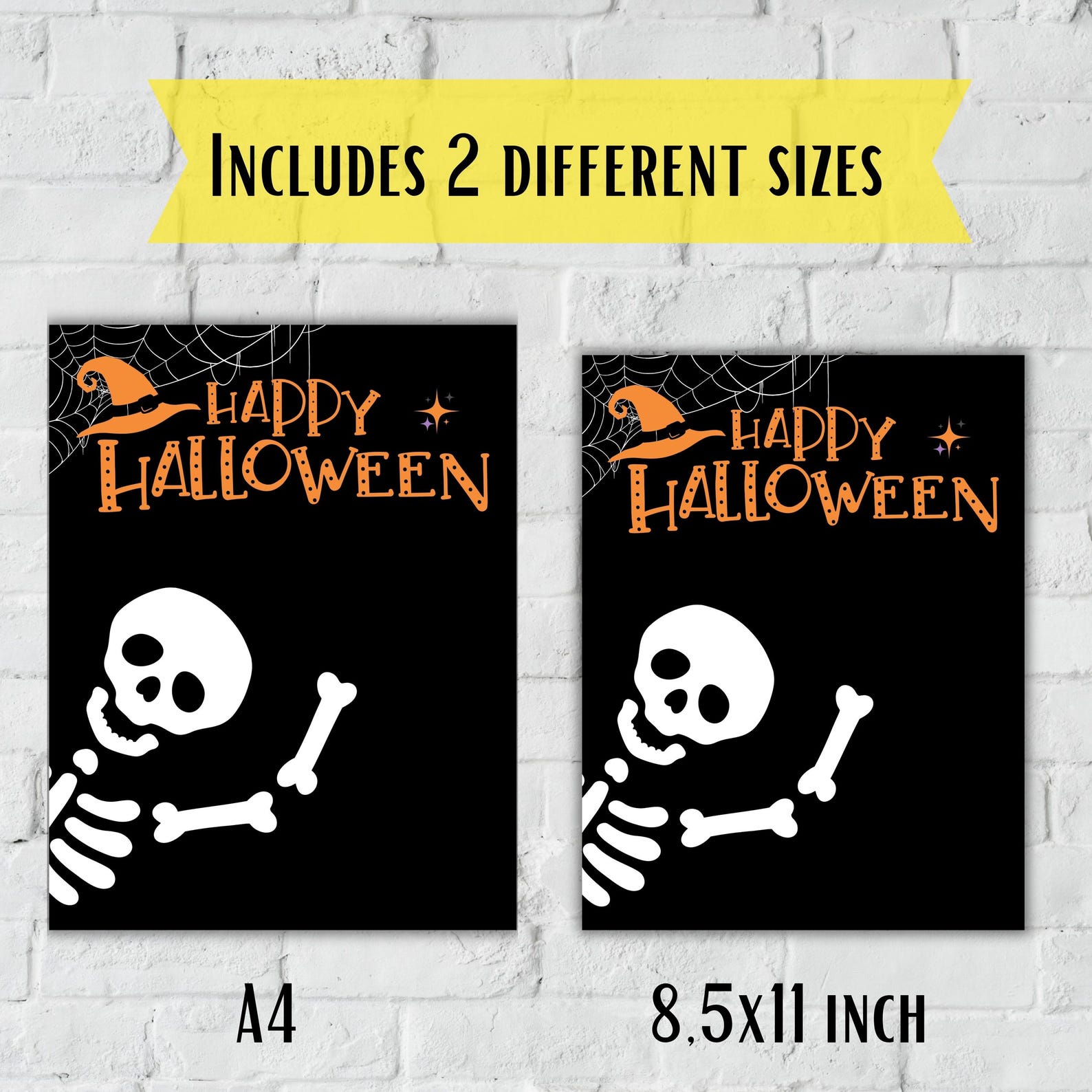 Halloween Skeleton Handprint Art, Printable Halloween Craft, Kids ...