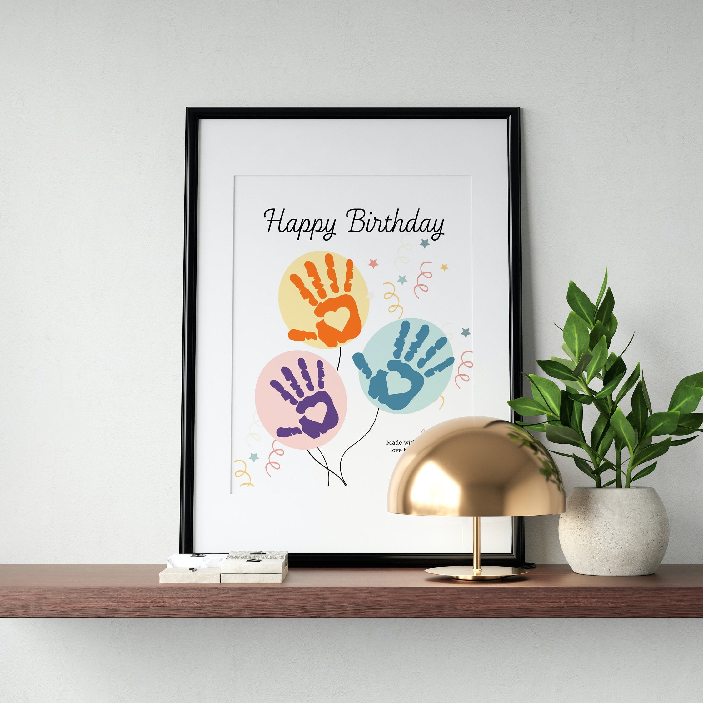 Handprint Balloons Birthday Craft, Printable Happy Birthday Gift From ...