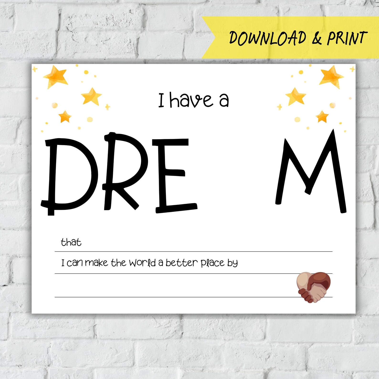 Martin Luther King Jr Art Project, I Have a Dream Handprint Art, MLK ...