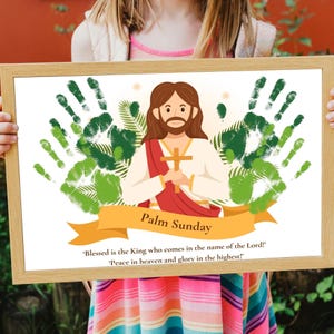 Palm Sunday, Hosanna Handprint Art, Easter Story Craft, Bible Activity ...