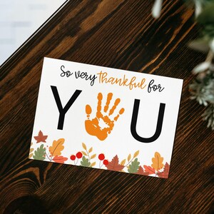 Thanksgiving Handprint Craft, Thankful for You, Printable Thanksgiving ...