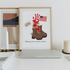 Veterans Day Handprint Craft for Kids, Thank You Veteran Card ...