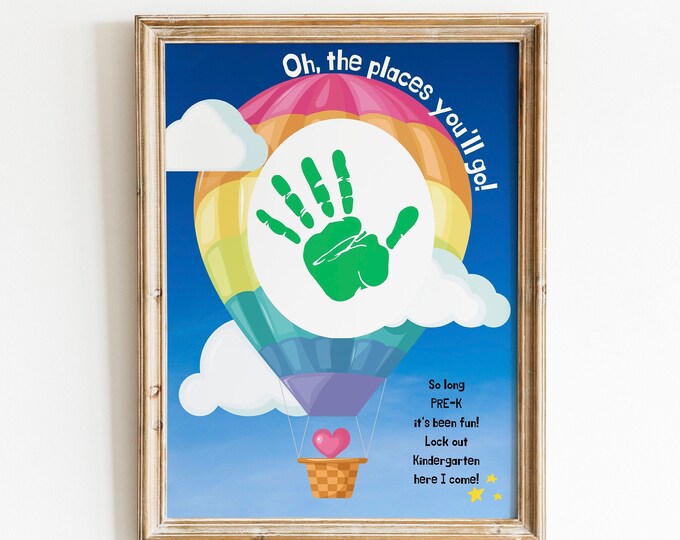 First Day of School Handprint Art, 2024 Back to School Craft, Printable ...