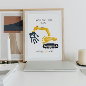 Construction Handprint Art, Birthday Gift for Dad, Printable Card From ...