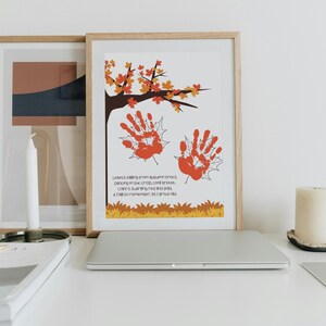 Falling Leaves Handprint Craft, Printable Autumn Activity, Fall ...