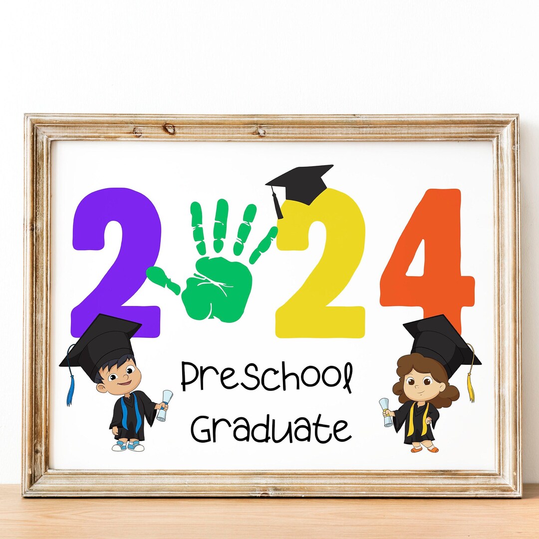 Preschool Graduate Certificate, 2024 Preschool Graduation Sign, Kids ...