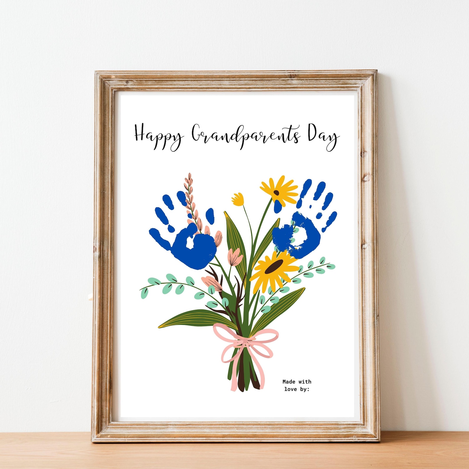 Grandparents Day Handprint Art, Flower Bouquet Craft, Gift From ...