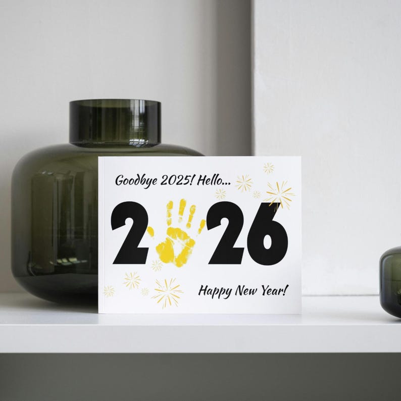 New Year's Handprint Craft, Printable 2026 Keepsake, Holiday Activity ...