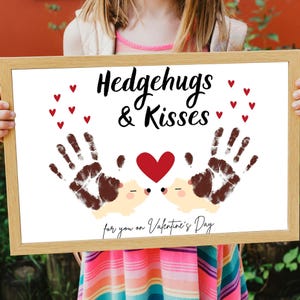 Hedgehugs Handprint Art for Valentine's Day, Hedgehog Day Craft ...