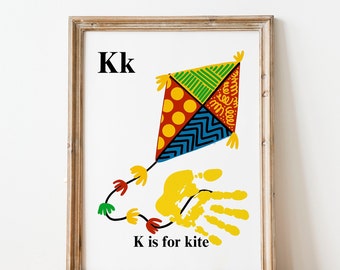 K is for Kite Handprint Template / Letter K / DIY Alphabet Craft ...