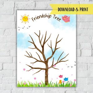 Friendship Day Handprint Craft, Printable Friendship Tree, DIY Kids ...