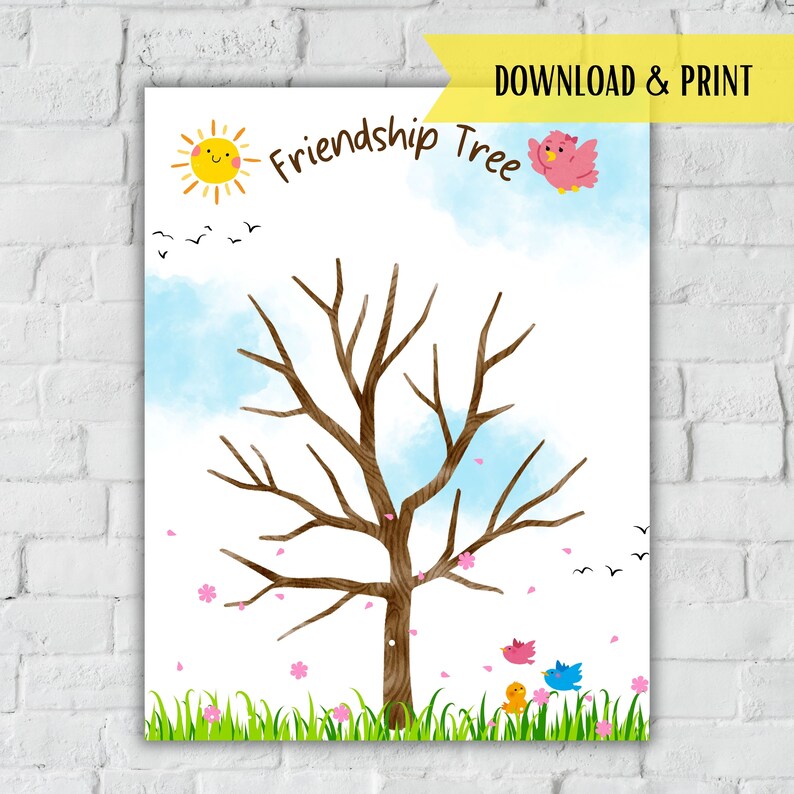 Friendship Day Handprint Craft, Printable Friendship Tree, DIY Kids ...