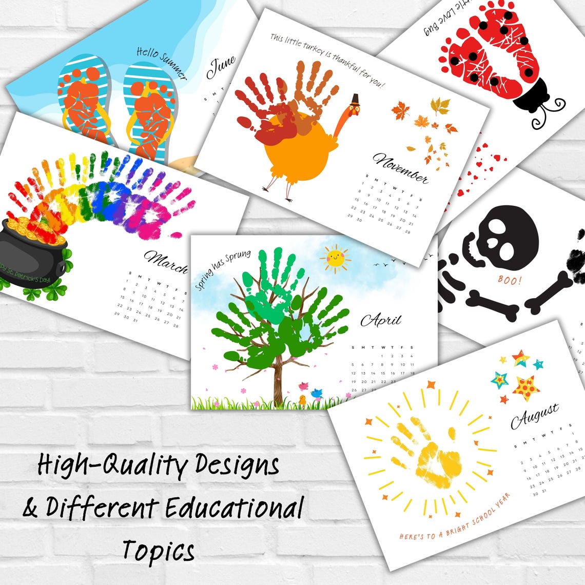2026 Handprint & Footprint Calendar, 12 Months Memory Book, Preschool ...