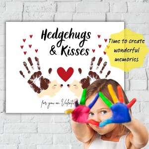 Hedgehugs Handprint Art for Valentine's Day, Hedgehog Day Craft ...
