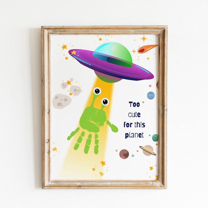 Alien Handprint Art Craft, Out of This World, Outer Space Kids Activity ...