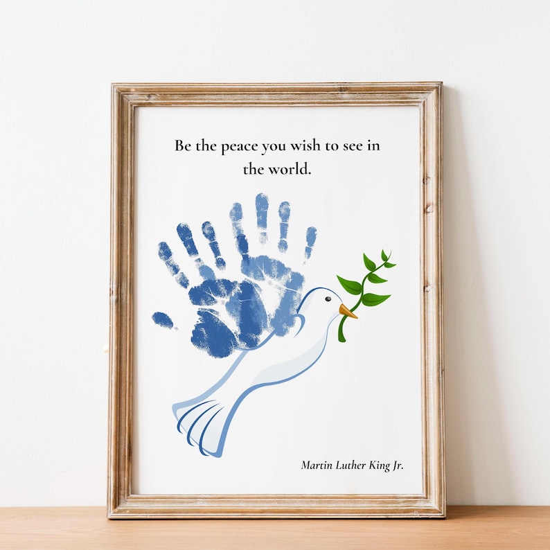 Martin Luther King Jr Art Project: Peace Dove Handprint Art, MLK Day ...